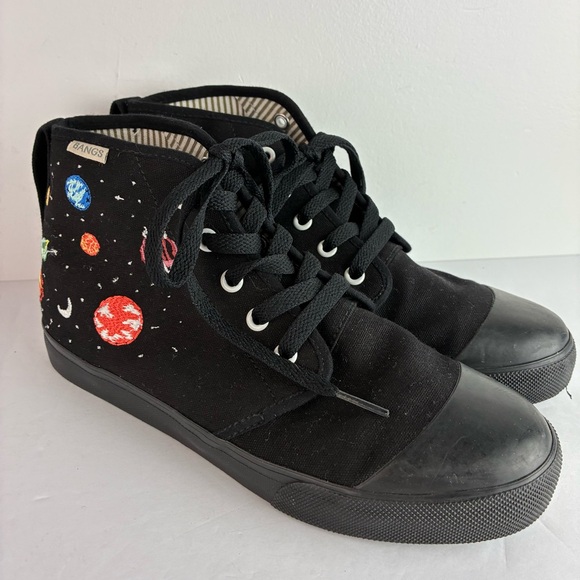 Bangs | Shoes | Bangs Planets Solar System Black Canvas High Top ...